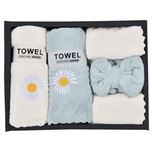 bath sheets set daisy pattern super soft and absorbent bath sheets gift box, super absorbent & quick dry, multipurpose use for bathroom