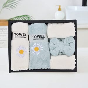 Bath Sheets Set Daisy Pattern Super Soft and Absorbent Bath Sheets Gift Box, Super Absorbent & Quick Dry, Multipurpose Use for Bathroom