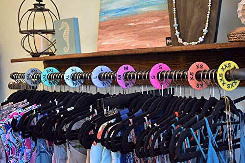 COLIBYOU Clothes Size Dividers (40 Pack) Clothing Rack Round Closet Hangers, Perfect for Live Sale and LuLaRoe Supplies, Sizes XXS to 3XL