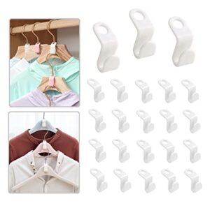 50pcs clothes hanger connector hooks, white colors hanger extender clips, cascading hanger hooks plastic magic hanger hooks for hangers space saving and clothes closet organizer (white-50pcs)