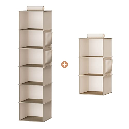 YOUDENOVA 6-Shelf Hanging Closet Organizer, 3-Shelf Closet Hanging Storage Shelves