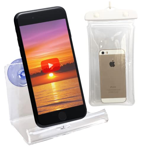 Acrylic Shower Phone Holder - Bathroom Phone Holder - Shower Cell Phone Holder (Transparent)