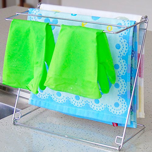 Da Jia Folable Kitchen Towel Rag Rail Drying Rack Holder Shelf Household Hanging Storage Organizer