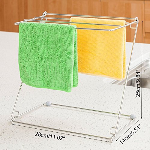 Da Jia Folable Kitchen Towel Rag Rail Drying Rack Holder Shelf Household Hanging Storage Organizer