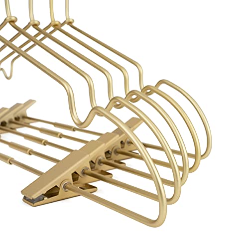 Koobay 12.5" Gold Metal Baby Clothes Clips Hanger Children Kids Coat Hanger Display and Storage 10Pack