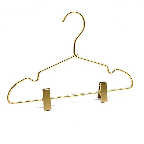 Koobay 12.5" Gold Metal Baby Clothes Clips Hanger Children Kids Coat Hanger Display and Storage 10Pack