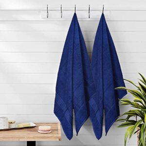 Belizzi Home Ultra Soft 6 Pack Cotton Towel Set, Contains 2 Bath Towels 28x55 inch, 2 Hand Towels 16x24 inch & 2 Wash Coths 12x12 inch, Ideal Everyday use, Compact & Lightweight - Navy Blue