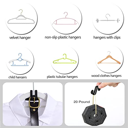 100Pcs Clothes Hanger Connector Hooks,Thicken Hanger Hooks Space Saver,Heavy Duty Space Saving for Closet and Clothes Closet Organizer(Black)