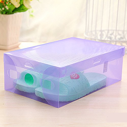 NszzJixo9 5 PC Shoe Storage Box,Clear Corrugated Plastic Shoe Boxes - Foldable Stackable Clear Plastic Drawer Case Organizer Box Holder Shoe Storage Ideal for Travel