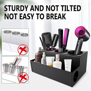 Hair Dryer Holder Wall Mounted, Bathroom Counter Hair Accessories Organizer, Stainless Hair Tool Organizer Countertop Bathtub Tray for Hair Styling Tools Storage Blow Dryer Holder Make up Organizers