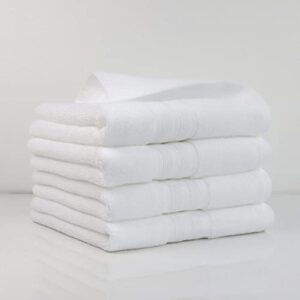 made here american heritage by 1888 mills 100% organic cotton luxury hand towel(4pk) - white