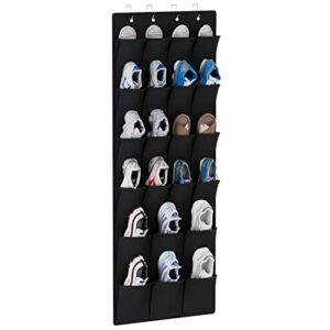 youdenova over the door hanging shoe organizer - 22 extra large fabric pockets shoe storage racks holders behind closet door with 4 metal hooks for sneakers, high heels, slippers