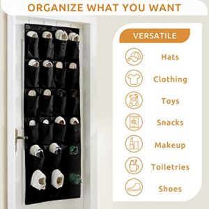 YOUDENOVA Over the Door Hanging Shoe Organizer - 22 Extra Large Fabric Pockets Shoe Storage Racks Holders Behind Closet Door with 4 Metal Hooks for Sneakers, High Heels, Slippers