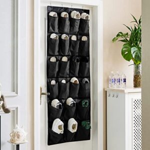 YOUDENOVA Over the Door Hanging Shoe Organizer - 22 Extra Large Fabric Pockets Shoe Storage Racks Holders Behind Closet Door with 4 Metal Hooks for Sneakers, High Heels, Slippers