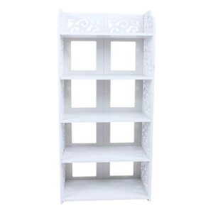 zuqiee shoe rack 5-tier wood storage stand free standing shoe organiser shelf, white, 15.7 x 9.1 x 35.4inch shoe rack