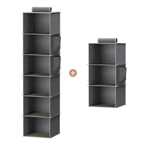 youdenova 6-shelf hanging closet organizer, 3-shelf closet hanging storage shelves