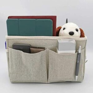 bedside hanging storage organizer hanging organizer bag holder organizer for book (gray) (gray, patternless)