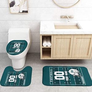 Custom Football Style Shower Curtain 4Pcs Set Personalized Bathroom Decor Gift Fashion Modern Home Supplies