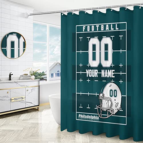 Custom Football Style Shower Curtain 4Pcs Set Personalized Bathroom Decor Gift Fashion Modern Home Supplies