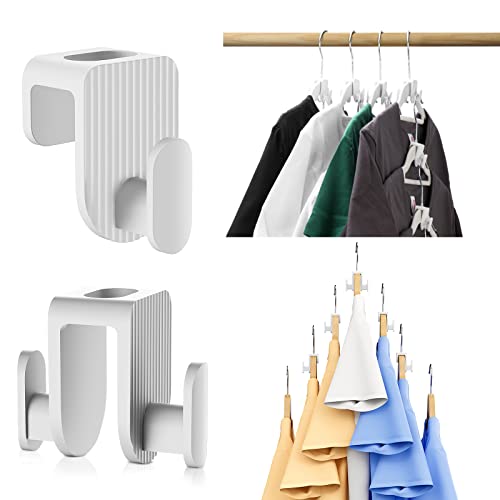 Double Sided Hanger Hooks Space Saver - 20 PCS Clothes Hanger Connector Hooks - Premium Cascading Hooks Extender Clips, Heavy Duty Space Saving for Closet White