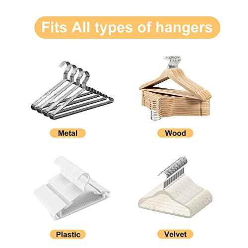 Double Sided Hanger Hooks Space Saver - 20 PCS Clothes Hanger Connector Hooks - Premium Cascading Hooks Extender Clips, Heavy Duty Space Saving for Closet White