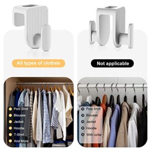 Double Sided Hanger Hooks Space Saver - 20 PCS Clothes Hanger Connector Hooks - Premium Cascading Hooks Extender Clips, Heavy Duty Space Saving for Closet White