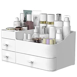 makeup organizer with drawers,large capacity countertop organizer for vanity,bathroom and bedroom desk cosmetics organizer for skin care,brushes, eyeshadow, lotions, lipstick, nail polish and jewelry