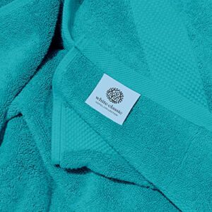 White Classic Luxury Bath Sheet Towels | 2 Pack Luxury Bath Mat | 2 Pack Bundle (Aqua)