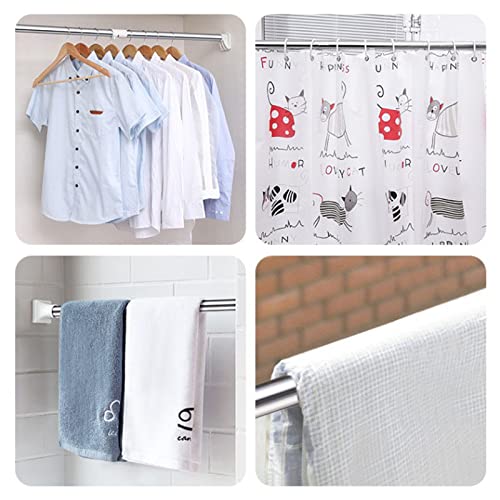 Closet Pole, Closet Rod with Telescopic Adjustment, with Wardrobe Rail Rod Pole Socket and Screws, Clothes Rod for Closet, Suitable for Wardrobes, Cabinets, Bathrooms, Balconies (27.6‘’-47.2‘’)