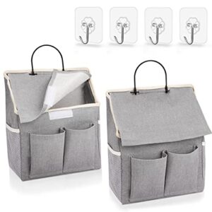 lyroo gray wall organizer hanging basket with lid hanging organizer bag for bathroom bedroom kitchen dorm room essentials rv storage and organization locker organizer