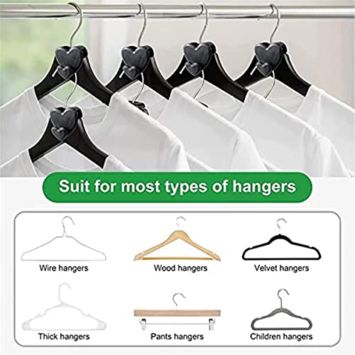 18 PCS Clothes Hanger Connector Hooks, Space Saving Hanger Extender Hooks, Cascading Hanger Hooks, Create Up to 5X More Closet Space, Closet Space Connection Storage Hooks for Closets (Heart)