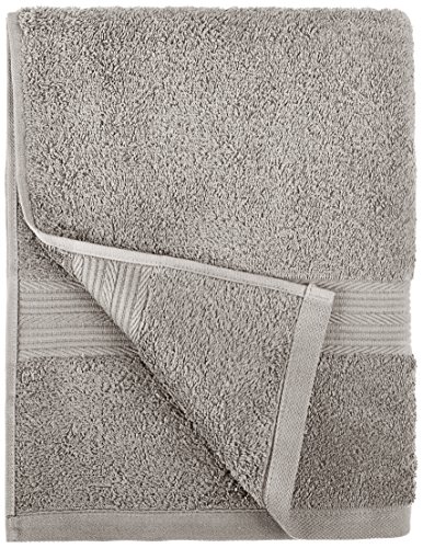 Amazon Basics 6-Piece Fade Resistant Bath, Hand and Washcloth Towel Set - Cotton, Gray