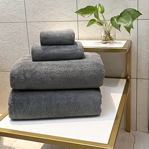 YTYC Towels,39x79 Inch Oversized Bath Sheets Towels for Adults Plush Luxury Extra Large Bath Towels Sets Super Soft Quickly Dry Microfiber Shower Towels 80% Polyester(Charcoal Grey,6)