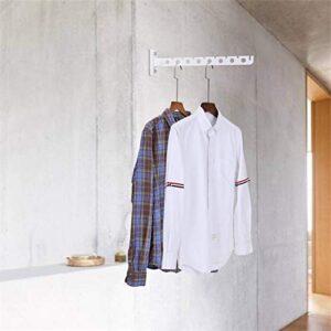 Wall Mount Clothes Hanger Laundry Hanger Dryer Rack White Retractable Clothes Rack Wall Hangers for Clothes Closet Wall Mounted Clothes Hanger 2 Pack