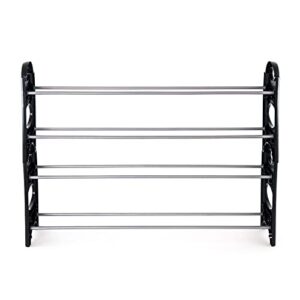 forhauz shoe organizer 20 pair storage rack for closet or entryway, black