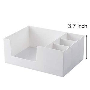 Yarlung Stackable Makeup Organizer with Drawers, Plastic Storage Box Countertop Display Case for Desk Sundry, Bathroom Vanity, Lipsticks, Cosmetic, White