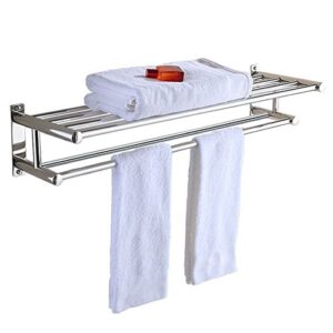 stainless steel double towel bar 23 inch with 5 hooks ,bathroom shelves, towel holders bath ,towel rack, bathroom shelves