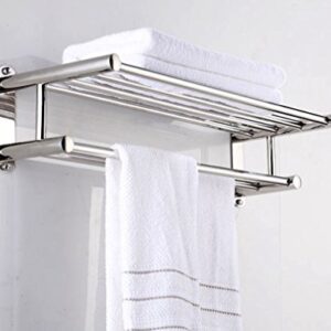 Stainless Steel Double Towel Bar 23 Inch With 5 Hooks ,Bathroom Shelves, Towel Holders Bath ,Towel Rack, Bathroom Shelves