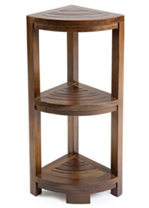 alateak corner teak wood bath spa shower stool corner shelf storage fully assembled