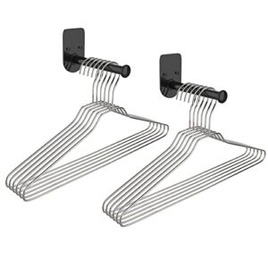 lattliv 2 pack stainless steel clothes hanger storage black, space saving clothes hanger storage organizer, wall mount clothes rack organizer1