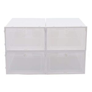 Foldable Shoe Box, 20/24Pcs Stackable Plastic Clear Shoe Storage Box,Storage Bins Shoe Container Home Organizer Rack Stack (24Pcs)