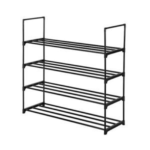 legendary-yes 4-tier shoe rack organizer storage bench stand for mens womens shoes closet with iron shelves holds up to 24 pairs