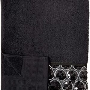 Popular Bath Sinatra Modern Bathroom Towel Set 3 Piece Towel Bath Towel, Hand Towel, Wash Towel and Bath Towel Luxury Contemporary Decor Bling Bath Towel Sets Soft, Plush and Highly Absorbent, Black