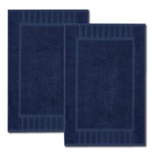 White Classic Luxury Hand Towels | 6 Pack Luxury Bath Mat | 2 Pack and Luxury Bath Sheet Towels | 2 Pack Bundle (Navy Blue)