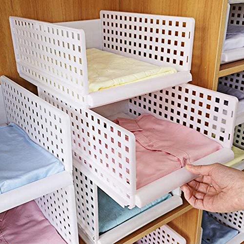 Yoillione White Wardrobe Closet Organizers Clothes Storage Organizer Wardrobe Shelve,Sinside Closet Organizer Container Closet Storage Drawers,Plastic Bathroom Kitchen Cupboard Organizer