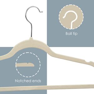 Velvet Slim Non-Slip Hangers (10 Pack) Ivory by Home Basics