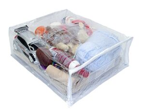 clear vinyl zippered sweater clothing storage bag 11 x 15 x 6 set of 10