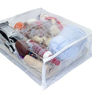 Clear Vinyl Zippered Sweater Clothing Storage Bag 11 x 15 x 6 Set of 10