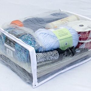 Clear Vinyl Zippered Sweater Clothing Storage Bag 11 x 15 x 6 Set of 10