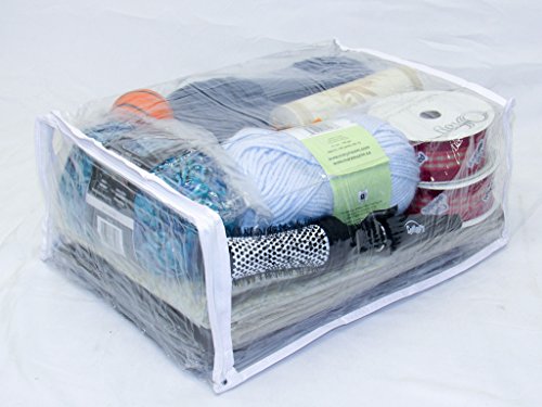 Clear Vinyl Zippered Sweater Clothing Storage Bag 11 x 15 x 6 Set of 10